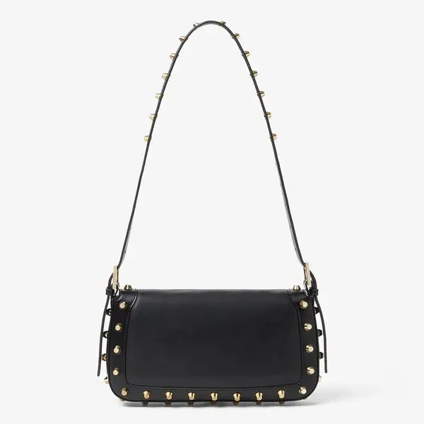 Fendi Baguette® 26424 Black Nappa Leather Bag With Studs
